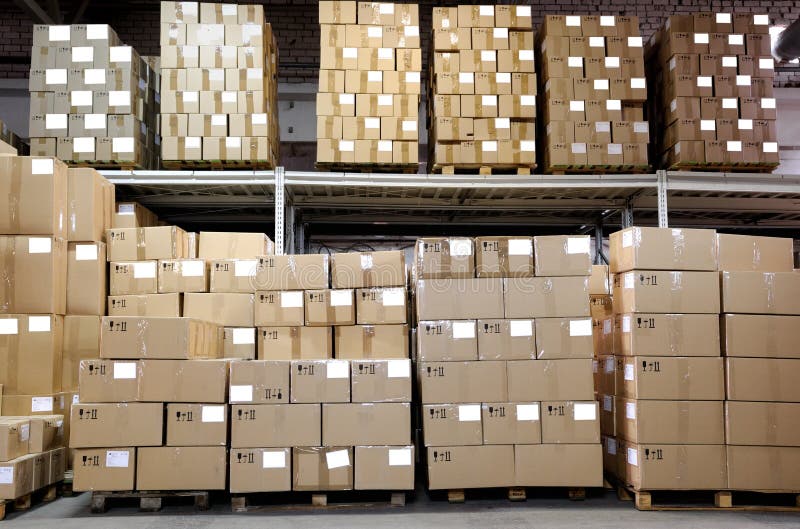 Inside a warehouse stock photo. Image of cardboard, built - 11360244