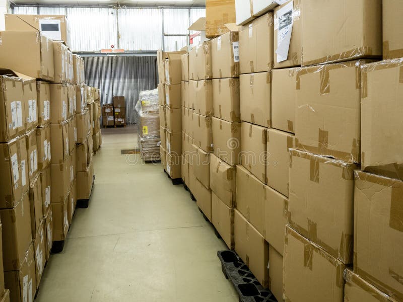 Inside Warehouse with Cardboard Boxes on Pallets Stock Photo - Image of ... Inside Warehouse with Cardboard Boxes on Pallets Stock Photo - Image of ...