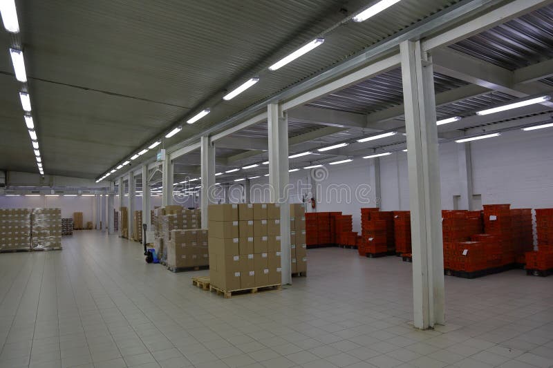 The Interior of the Warehouse Stock Photo - Image of containers, boxes ...