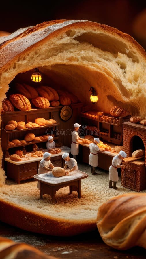 Inside the Warm World of a Miniature Bakery Crafted from Fresh Bread ...
