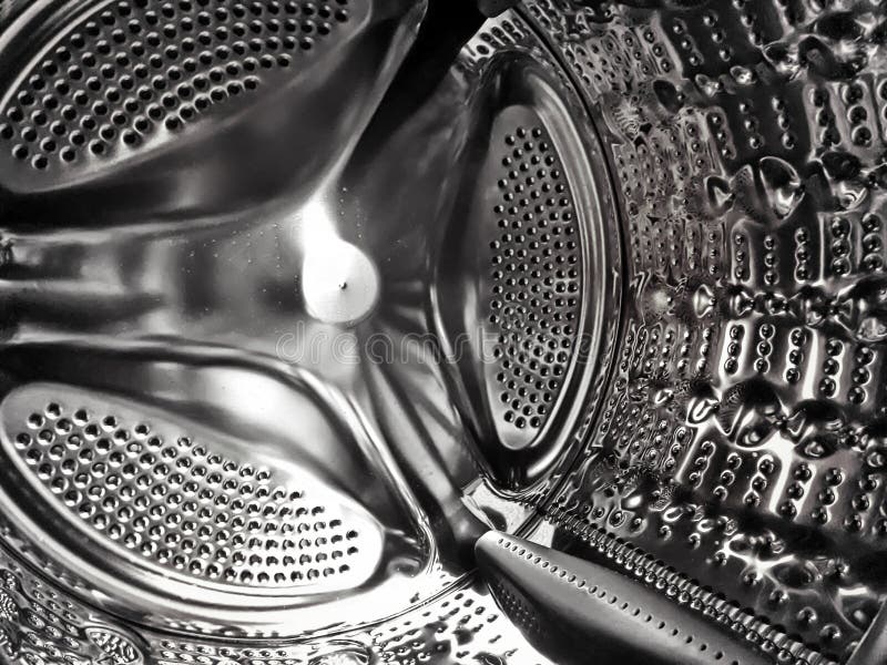Inside of a Washing Machine Drum Stock Image - Image of metallic ...