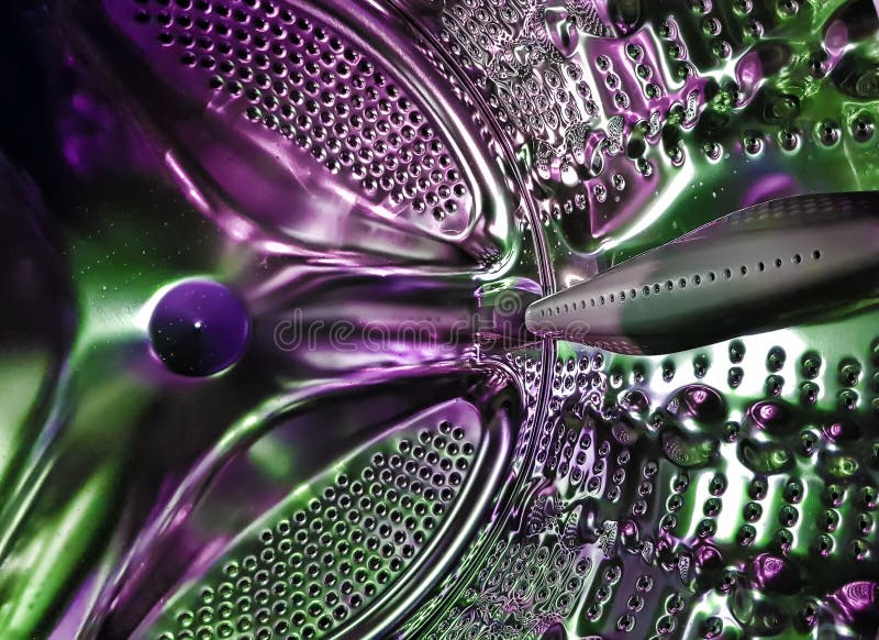 Inside of a Washing Machine Drum Stock Image - Image of metal, machine ...