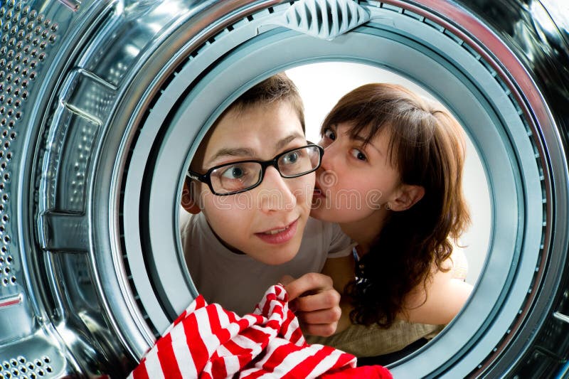 From Inside the Washing Machine View. Stock Photo - Image of clothing ...