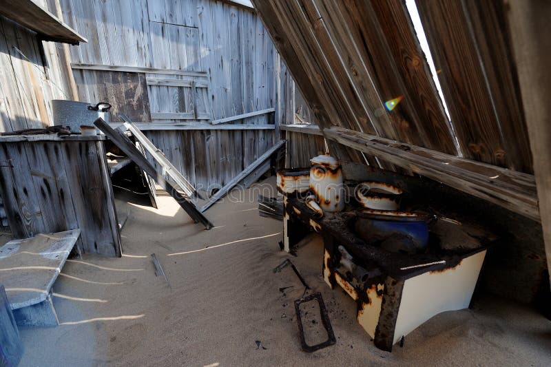 Inside the Wasted Kitchen of an Old Ruin of a Mining House Stock Image ...