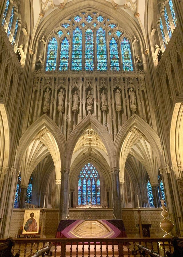 Inside wells cathedral editorial stock photo. Image of wells - 303783768