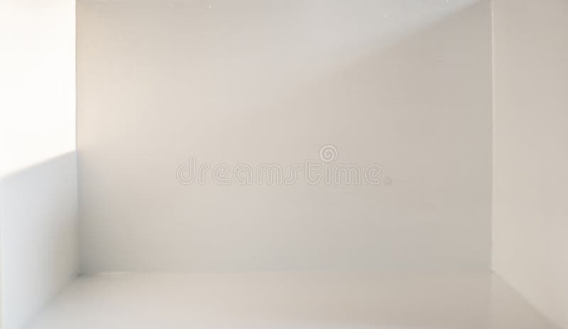 Inside the White Room, There is an Empty Space with Light and Shadow ...