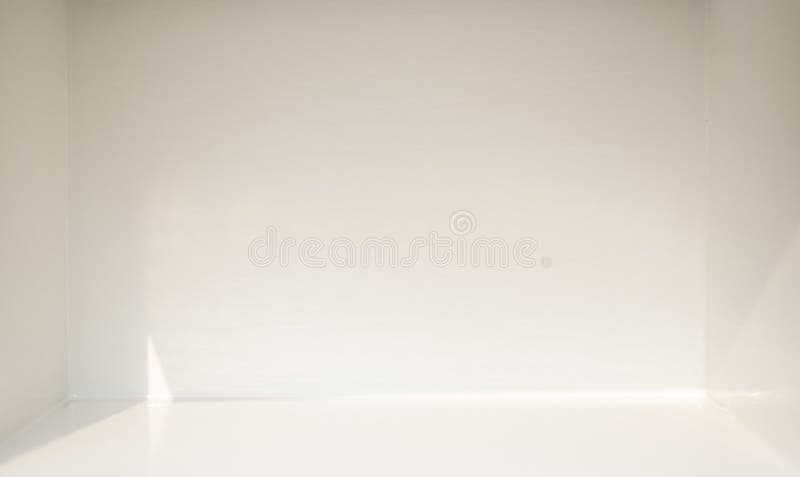 Inside the White Room, There is an Empty Space with Light and Shadow ...