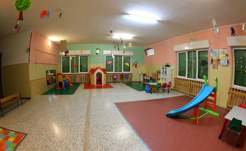 Inside a Wide Hall of a Kindergarten Stock Photo - Image of educational ...