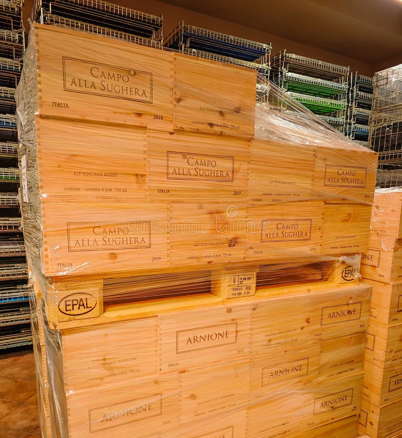 Inside a Winery. Wine Packed into Boxes in a Wine Cellar Editorial ...