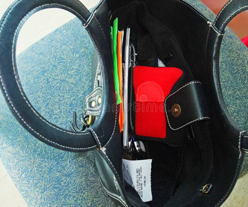 Inside Woman s Purse stock image. Image of ladies, stuff - 13032071