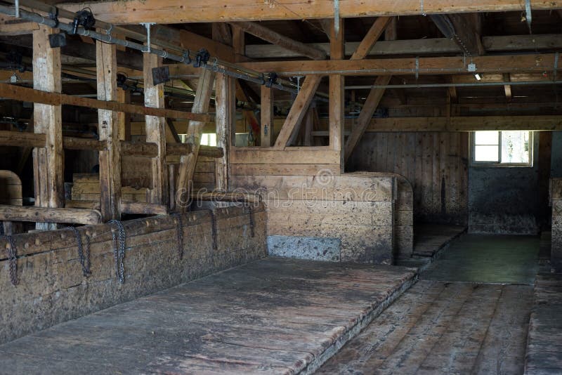 Inside wooden barn stock image. Image of column, wooden - 76885383