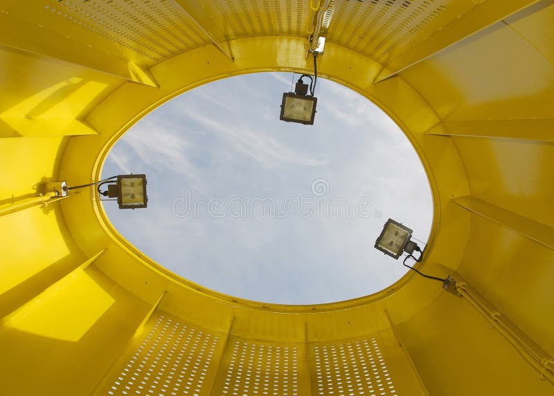 Inside a Yellow Tube stock image. Image of lighting, metal - 47093593