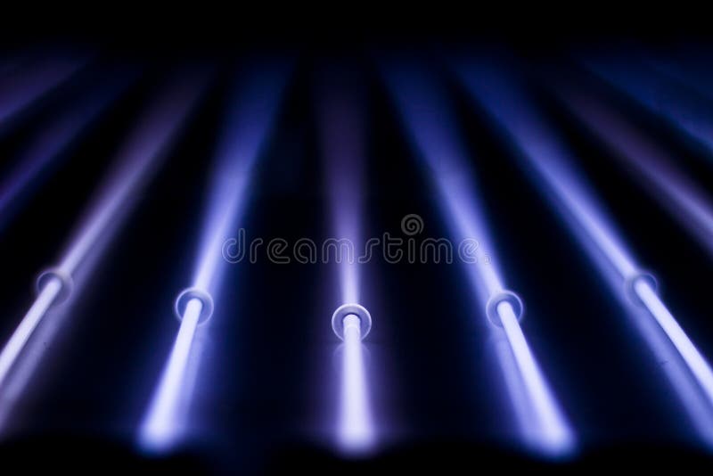 Abstract Blue Background with Neon Light, Tunnel, Corridor, Red Laser ...