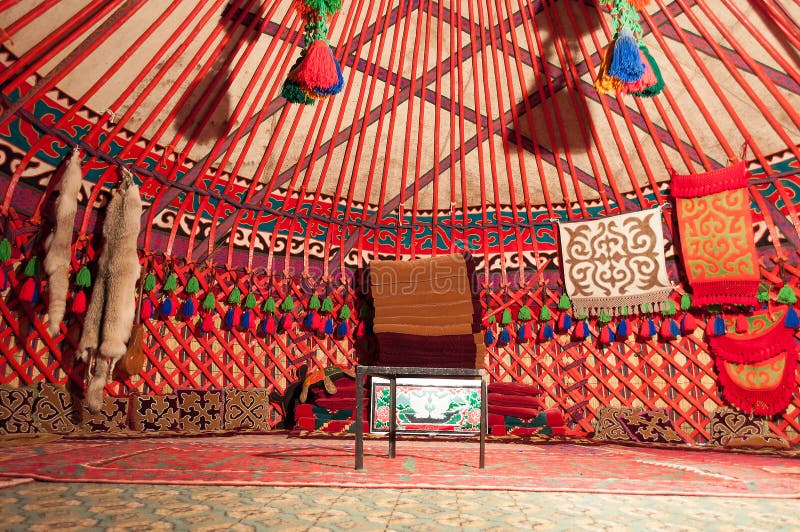 Inside of the yurt stock image. Image of design, colorful - 43816961