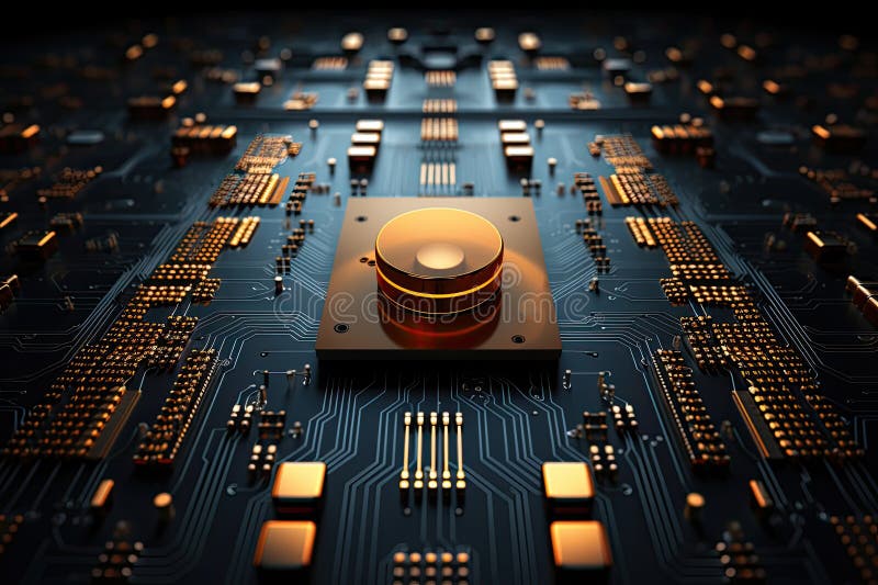 The Insides of a Microprocessor Device Stock Illustration ...