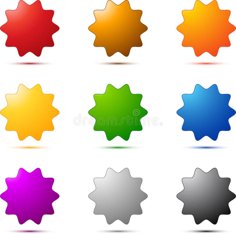 Insieme Colorato Della Stella Illustrazione Vettoriale - Illustrazione ...