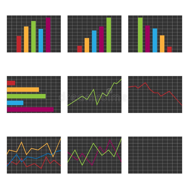 Insieme dei diagrammi illustrazione vettoriale. Illustrazione di gruppo ...