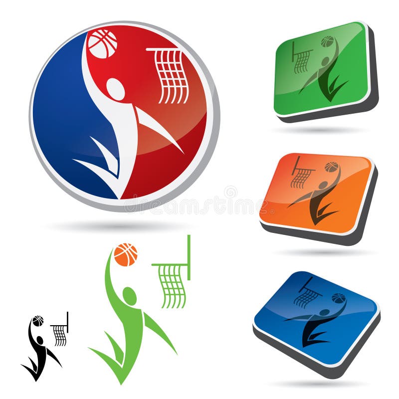 Set di simboli da basket illustrazione vettoriale. Illustrazione di ...