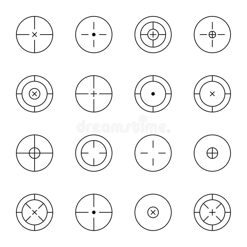 Insieme Dei Tipi Differenti Crosshair Illustrazione Vettoriale ...
