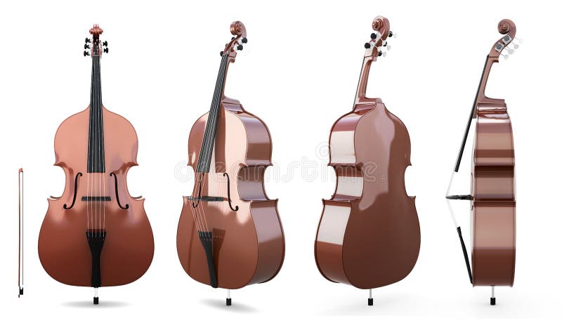 Contrabbasso, Viola E Violino Illustrazione di Stock - Illustrazione di ...