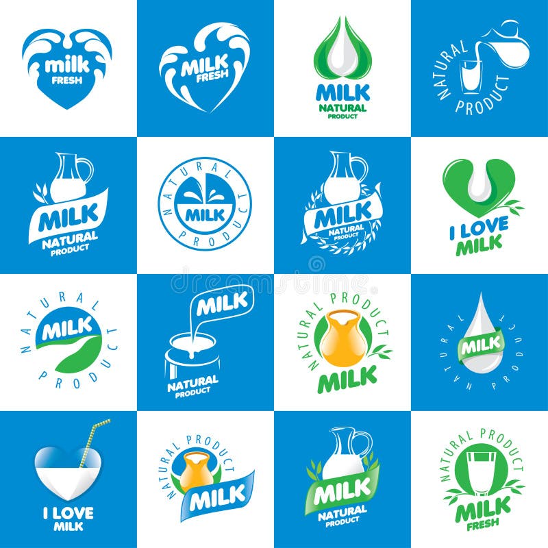 Insieme Del Latte Del Logos Illustrazione Vettoriale - Illustrazione di ...