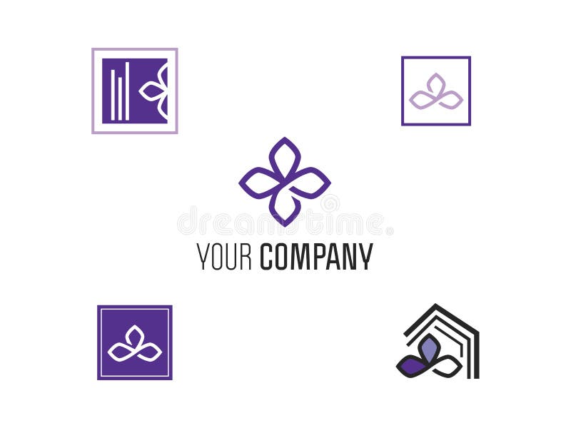 Insieme del logos lilla illustrazione vettoriale. Illustrazione di ...