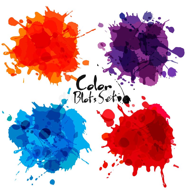 Insieme Dell'estratto Delle Macchie Di Colore Illustrazione Vettoriale ...