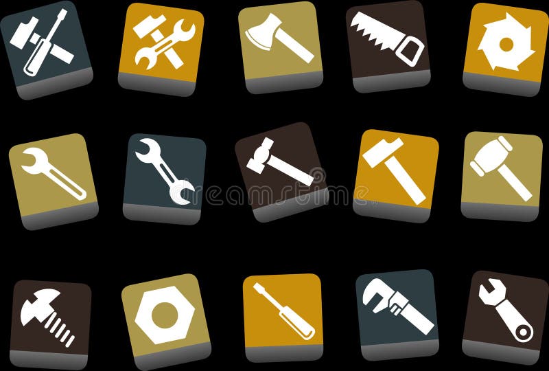 Set Di Icone Per Strumenti E Industria Illustrazione Vettoriale ...