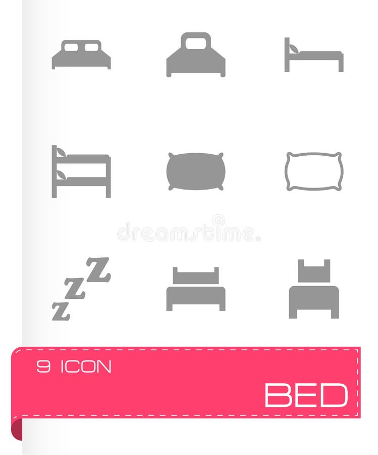 Insieme Dell'icona Del Letto Di Vettore Illustrazione Vettoriale ...