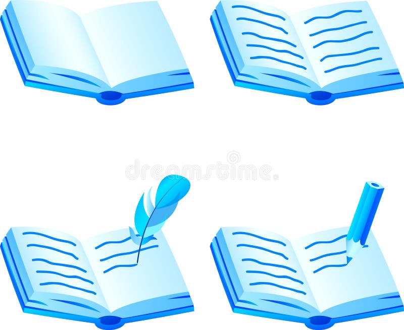 Insieme Dell'icona Del Libro. Illustrazione Vettoriale - Illustrazione ...