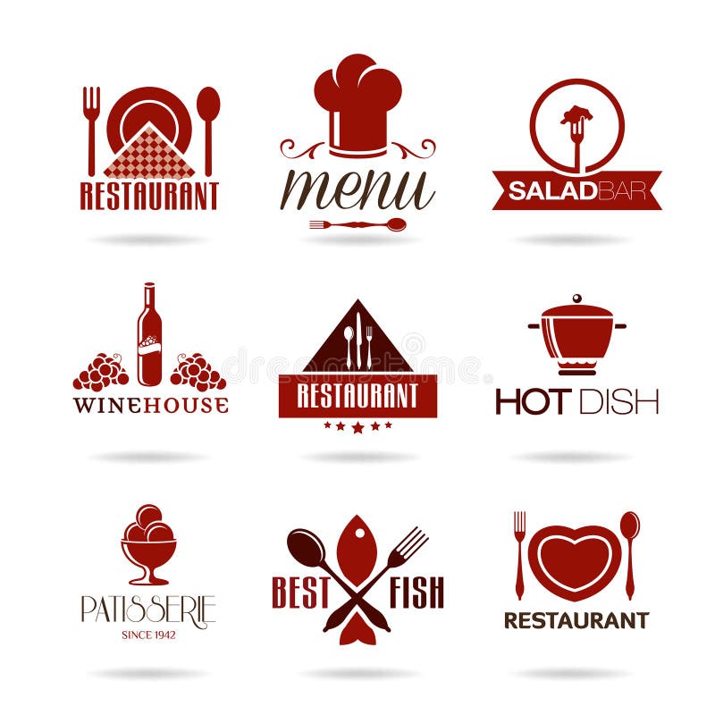 Insieme Dell'icona Del Ristorante Illustrazione Vettoriale ...