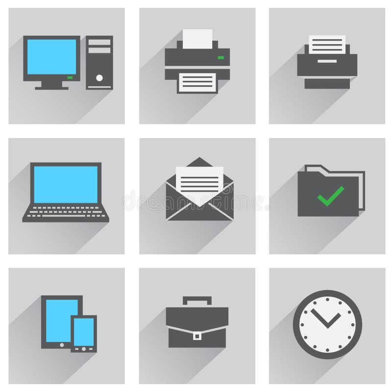 Insieme Dell'icona Dell'ufficio Illustrazione di Stock - Illustrazione ...