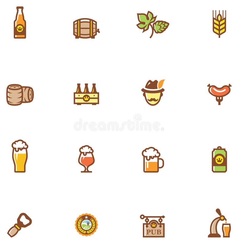 Insieme Dell'icona Della Birra Illustrazione Vettoriale - Illustrazione ...