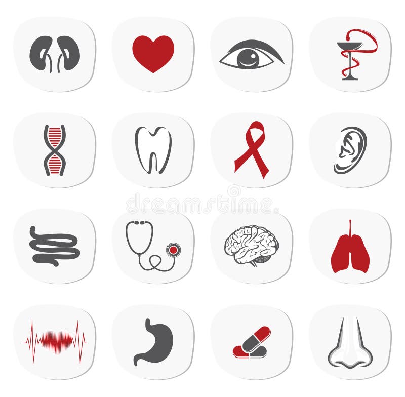 Insieme Dell'icona Della Medicina Illustrazione Vettoriale ...