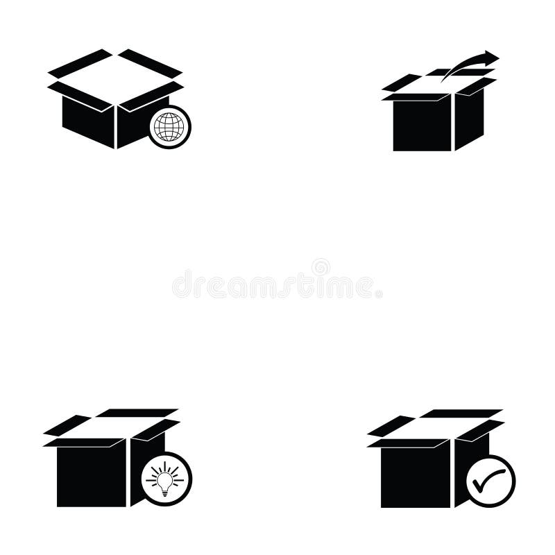 Insieme Dell'icona Della Scatola Illustrazione Vettoriale ...