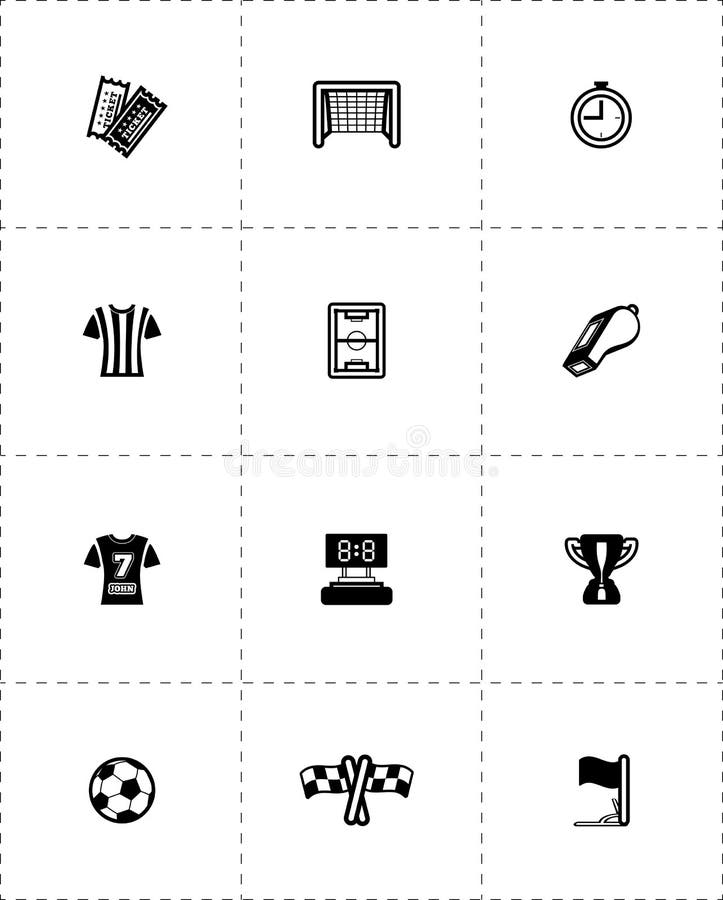 Set di icone di calcio illustrazione vettoriale. Illustrazione di ...