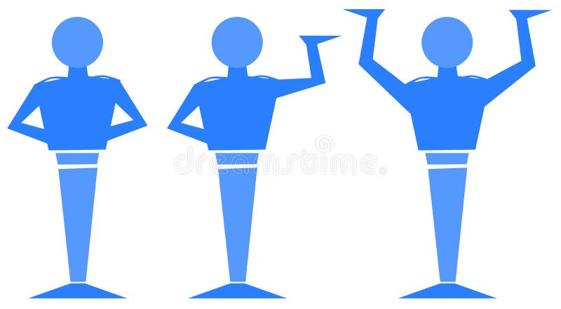 Insieme Dell'uomo Stilizzato in Blu Isolato Illustrazione di Stock ...