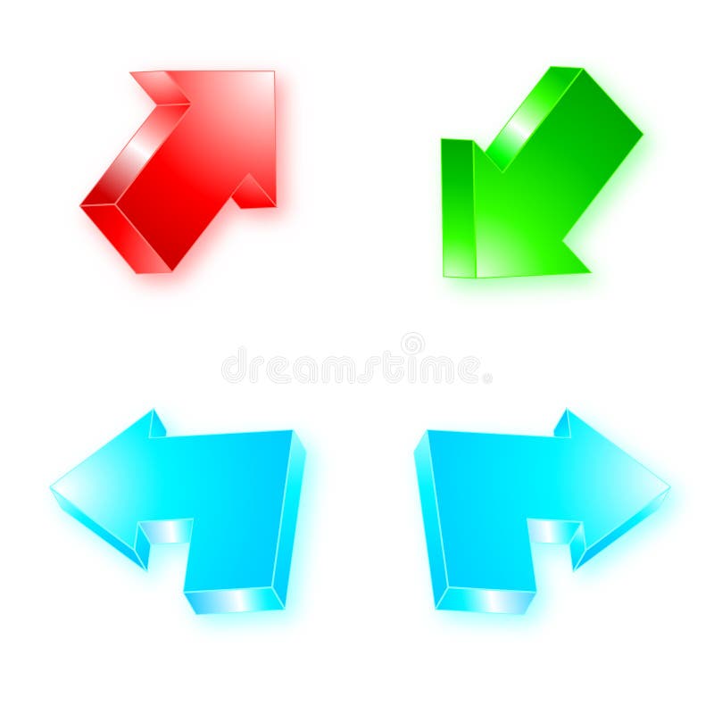 Insieme della freccia 3d illustrazione vettoriale. Illustrazione di ...