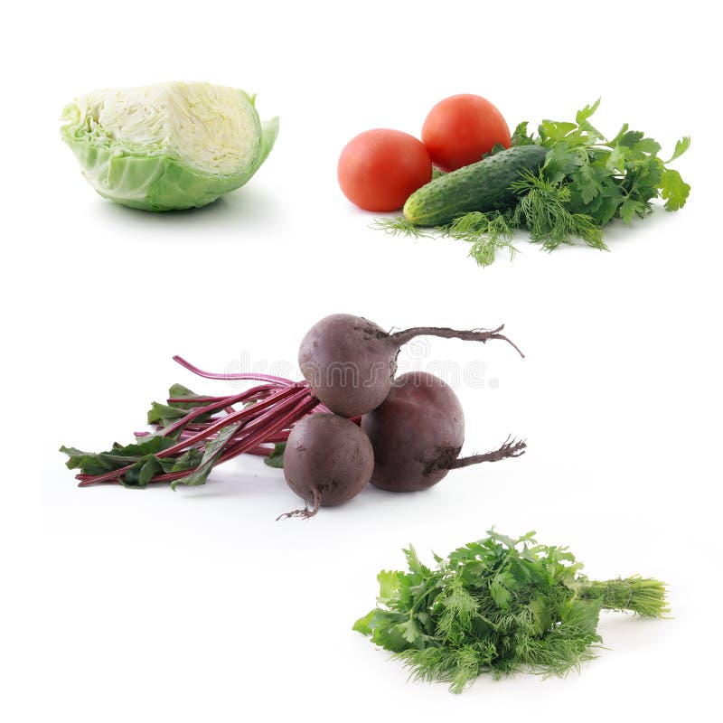 Varie Verdure Verdi Isolate Su Fondo Bianco Zucchini, Fagiolini ...