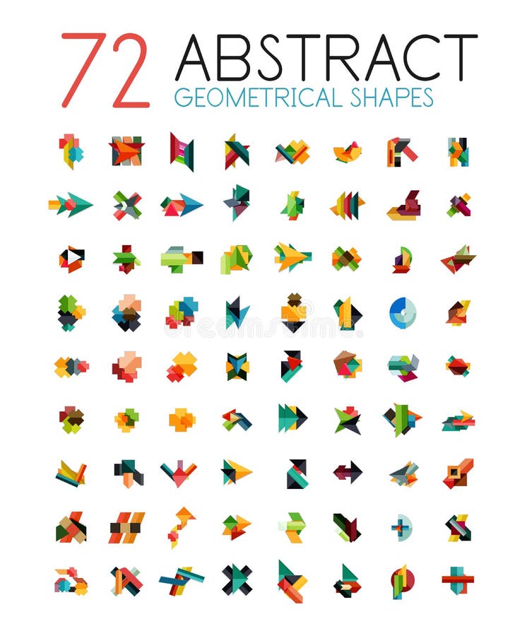 Insieme Delle Forme Geometriche Astratte Variopinte Illustrazione ...