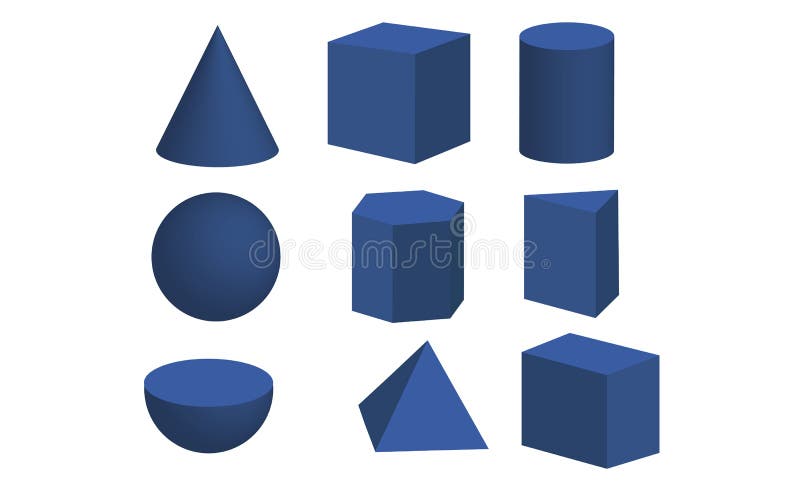 Insieme Delle Forme Geometriche Di Base 3d Illustrazione di Stock ...