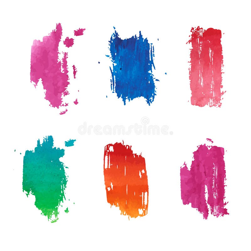 Insieme Delle Macchie Dell'acquerello Colorate Verticale Astratto ...