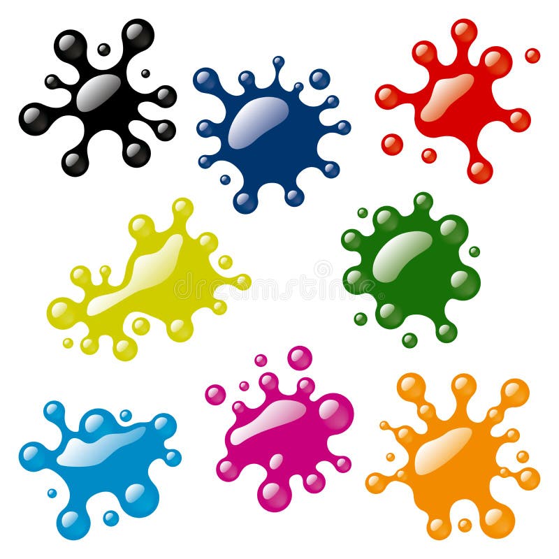 Insieme Delle Macchie Di Colore Illustrazione Vettoriale ...