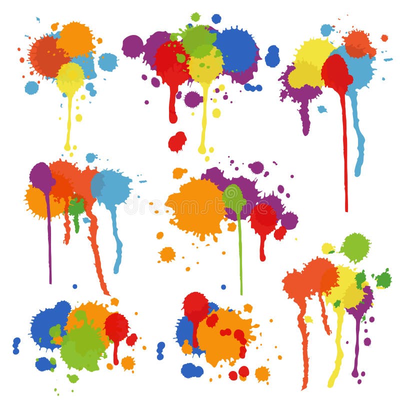 Insieme Delle Macchie Multicolori E Delle Macchie Illustrazione ...