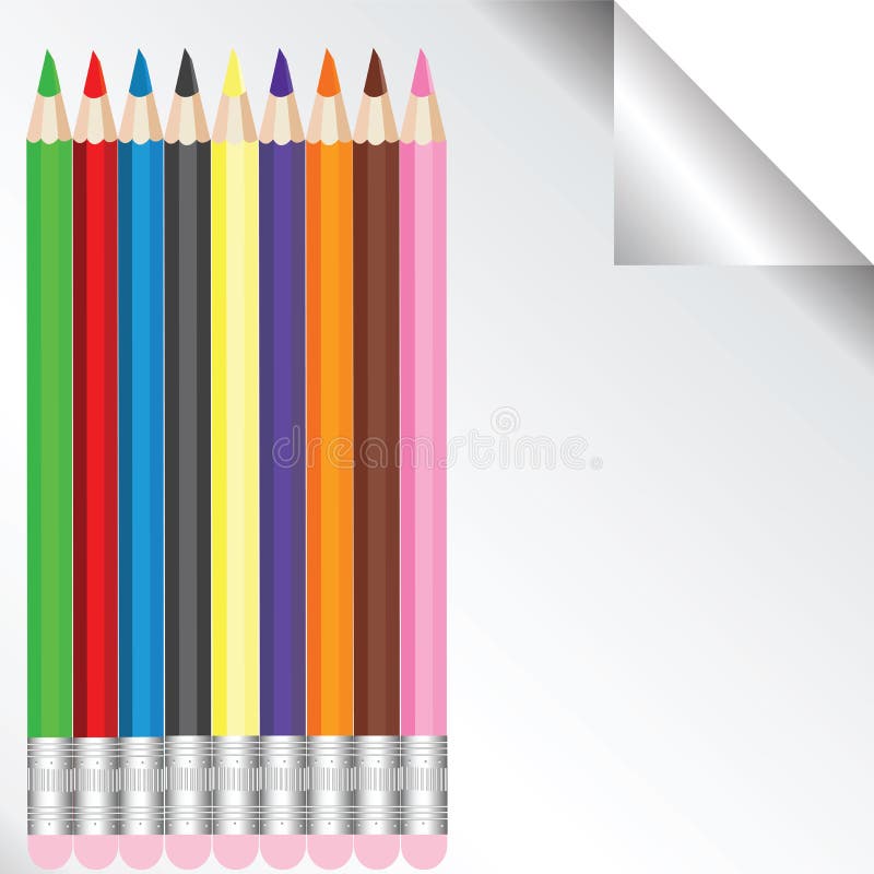 Insieme Delle Matite Colorate Illustrazione di Stock - Illustrazione di ...