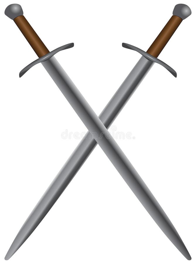 Spade Medievali Con Lo Schermo Illustrazione Vettoriale - Illustrazione ...