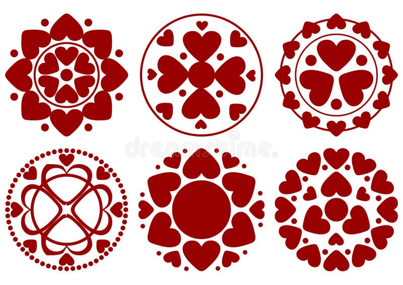 Insieme Di Disegno Del Cuore Illustrazione Vettoriale - Illustrazione ...