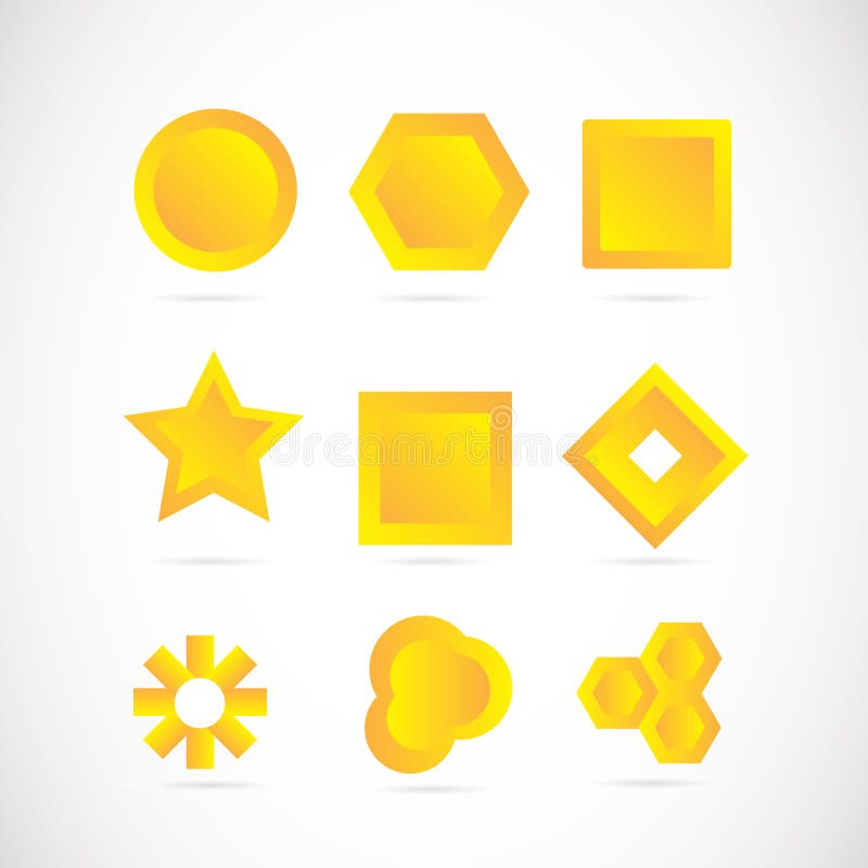 Insieme Di Elementi Giallo Dell'icona Di Logo Illustrazione Vettoriale ...