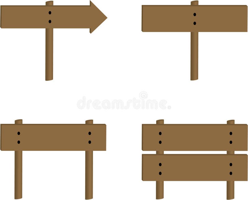 Insieme di legno del segno illustrazione vettoriale. Illustrazione di ...