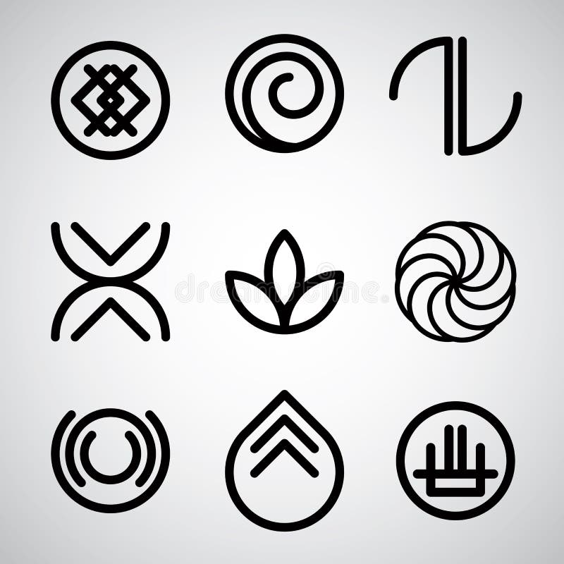 Insieme Di Simboli Astratti 5 Illustrazione Vettoriale - Illustrazione ...